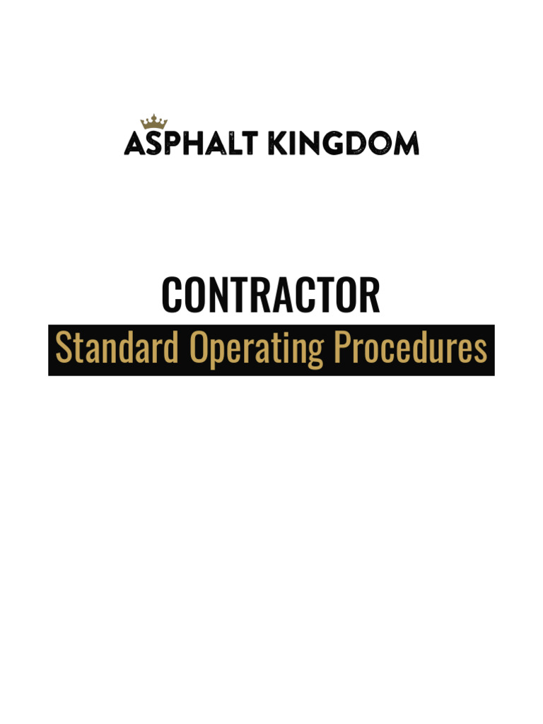 Contractor Standard Operating Procedures AK | PDF | Transport | Vehicles