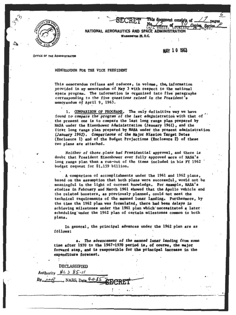 NASA Report To LBJ May63 | PDF | Ionosphere | Astronomy