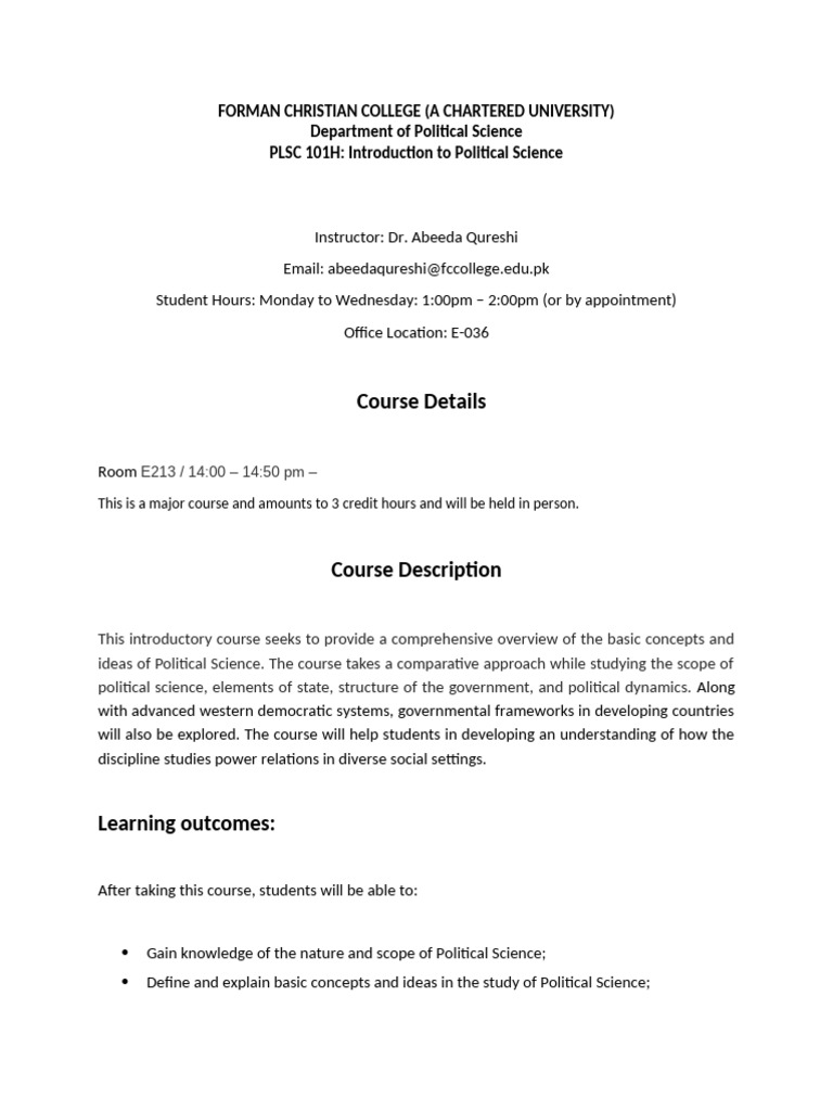 Abeeda - PLSC 101 Into To Pol Science 2 | PDF | Political Science ...