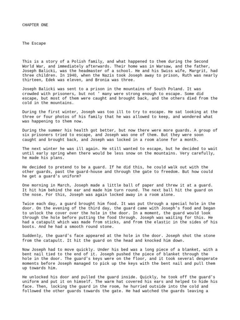 Joseph Balicki's Escape Journey | PDF
