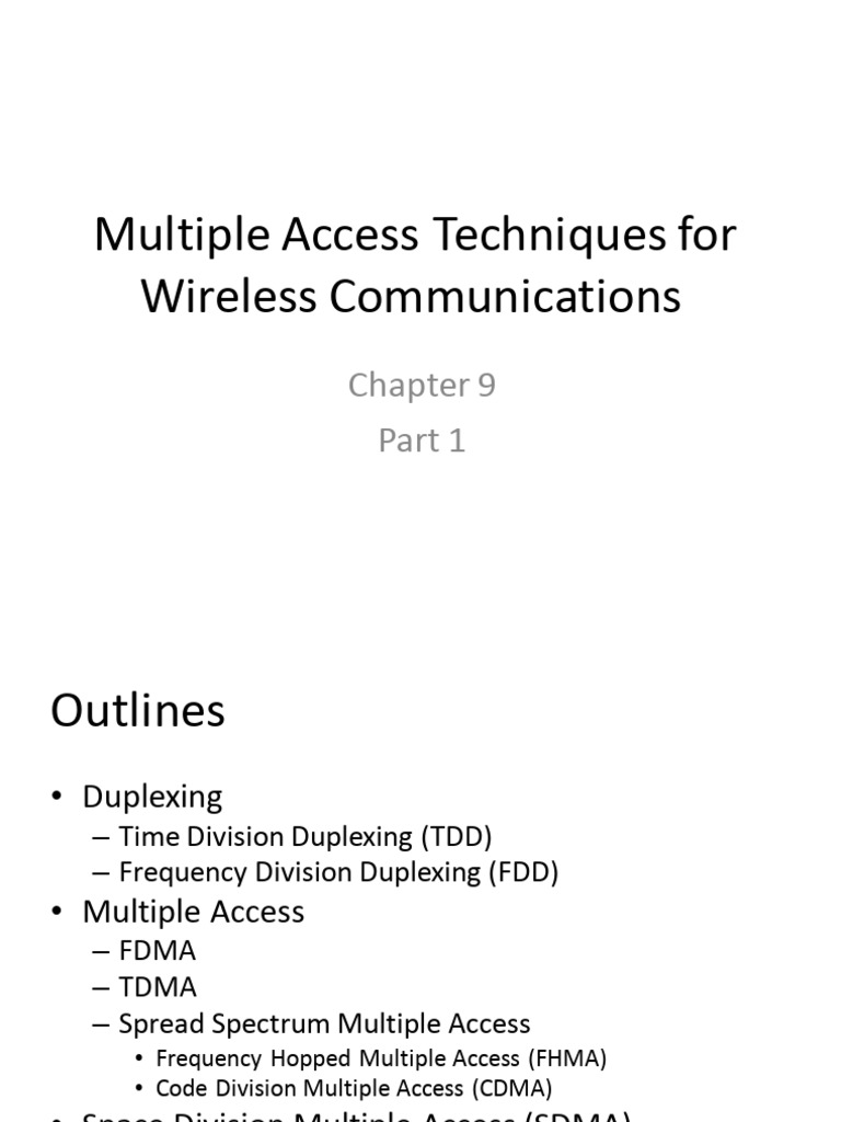 Multiple Access Techniques Overview | PDF | Channel Access Method ...