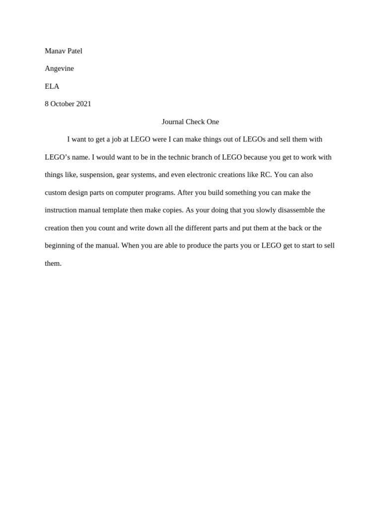 Journal Check One | PDF