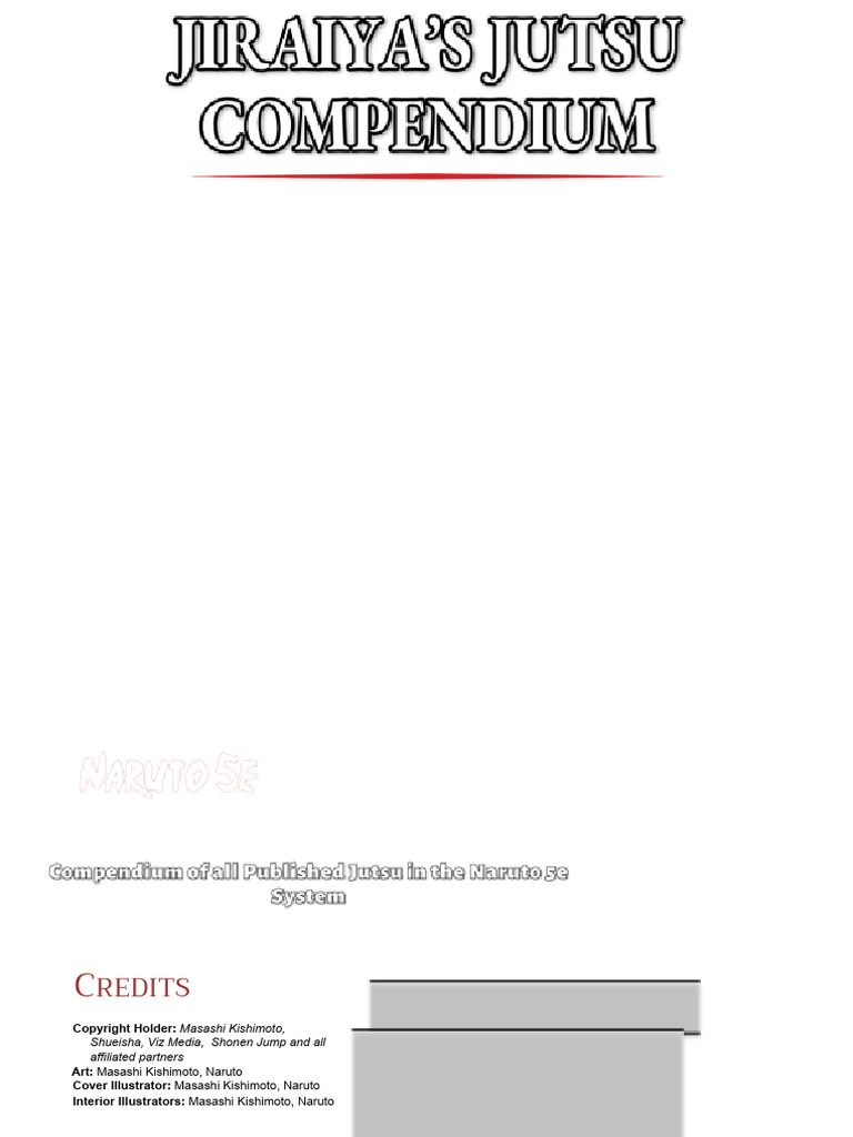 (2023) Jiraiyas Jutsu Compendium | PDF