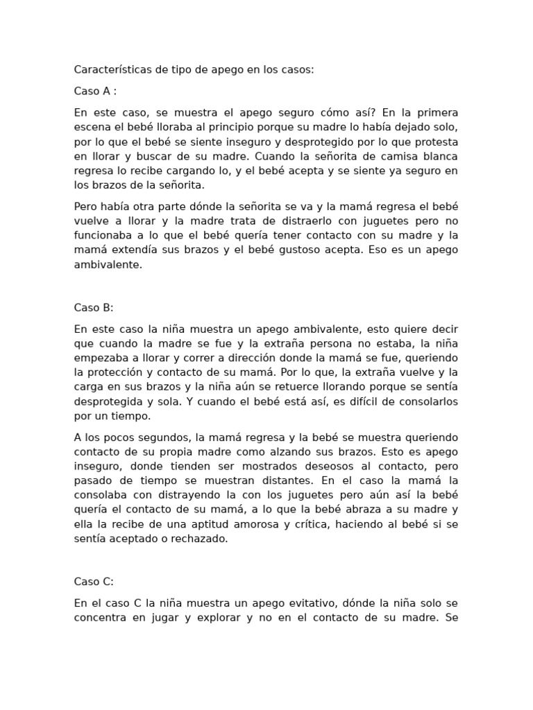 Tipos de apego en la infancia | PDF | Salud y bienestar