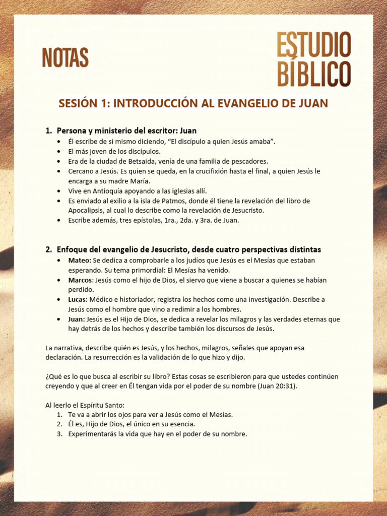 Bosquejos Evangelio de Juan Por Danilo Montero | PDF | Jesús | Juan el apóstol