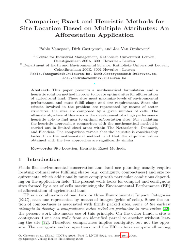2008 Comparing Exact and Heuristic | PDF | Mathematical Optimization | Metaheuristic