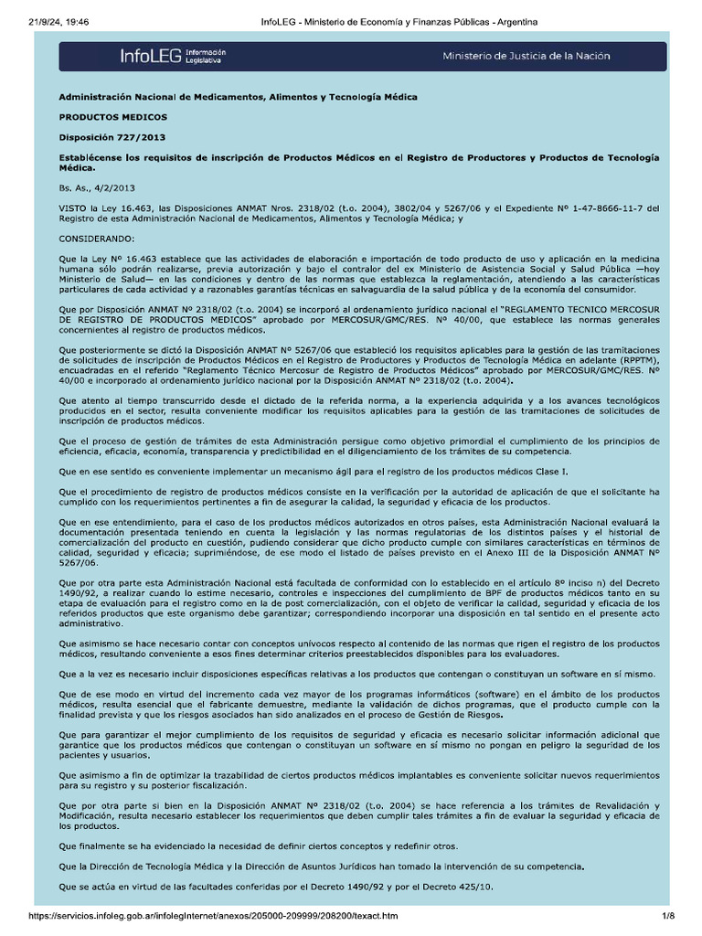 Dispo_727_2013_Registro inscripcion PM | PDF