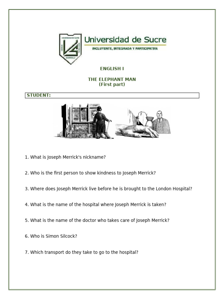 Joseph Merrick: The Elephant Man Overview | PDF