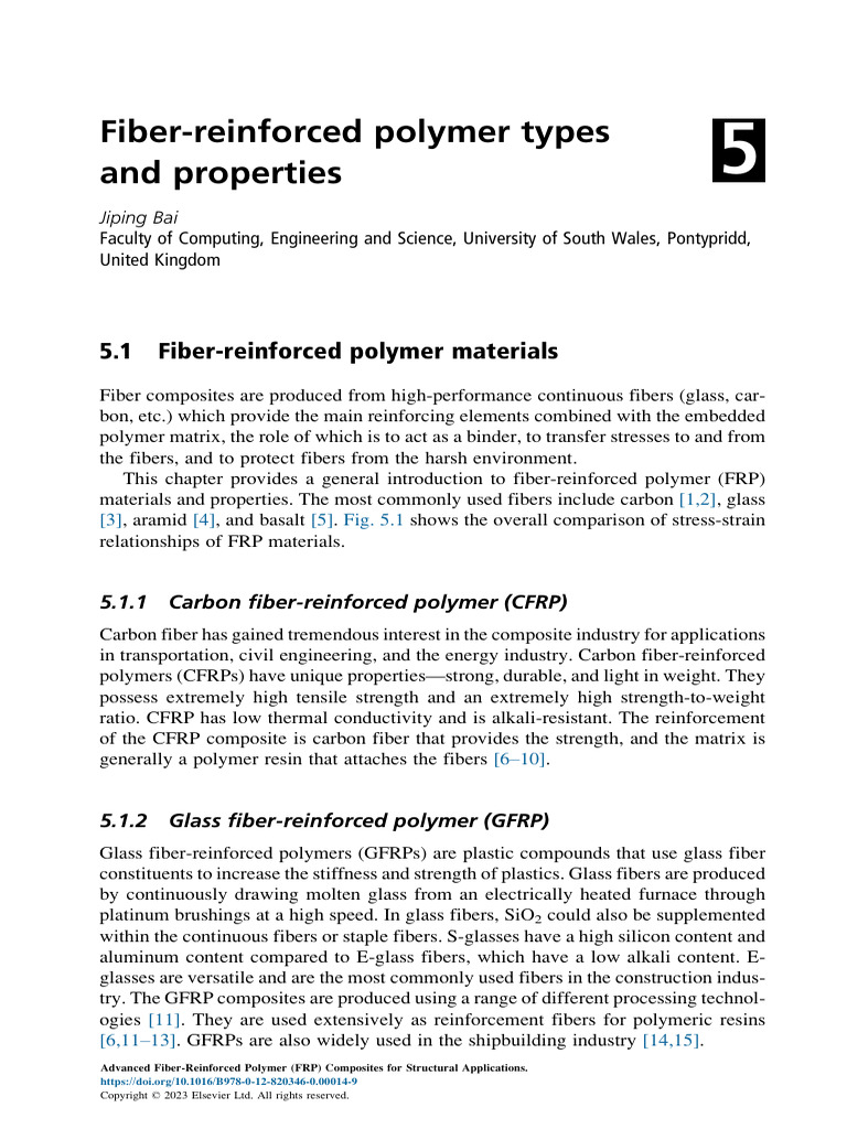 5 - Fiber-Reinforced Polymer Types and Properties | PDF | Fibre ...