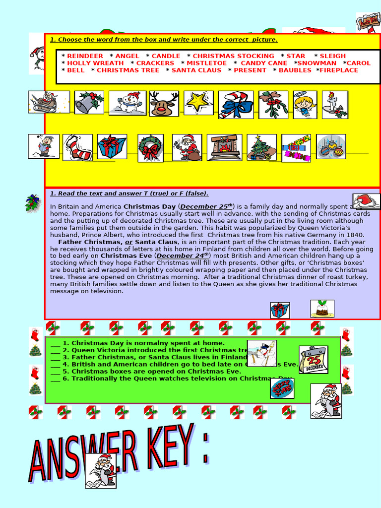 christmas-matching-reading-fun-activities-games_14750 | PDF | Christmas ...