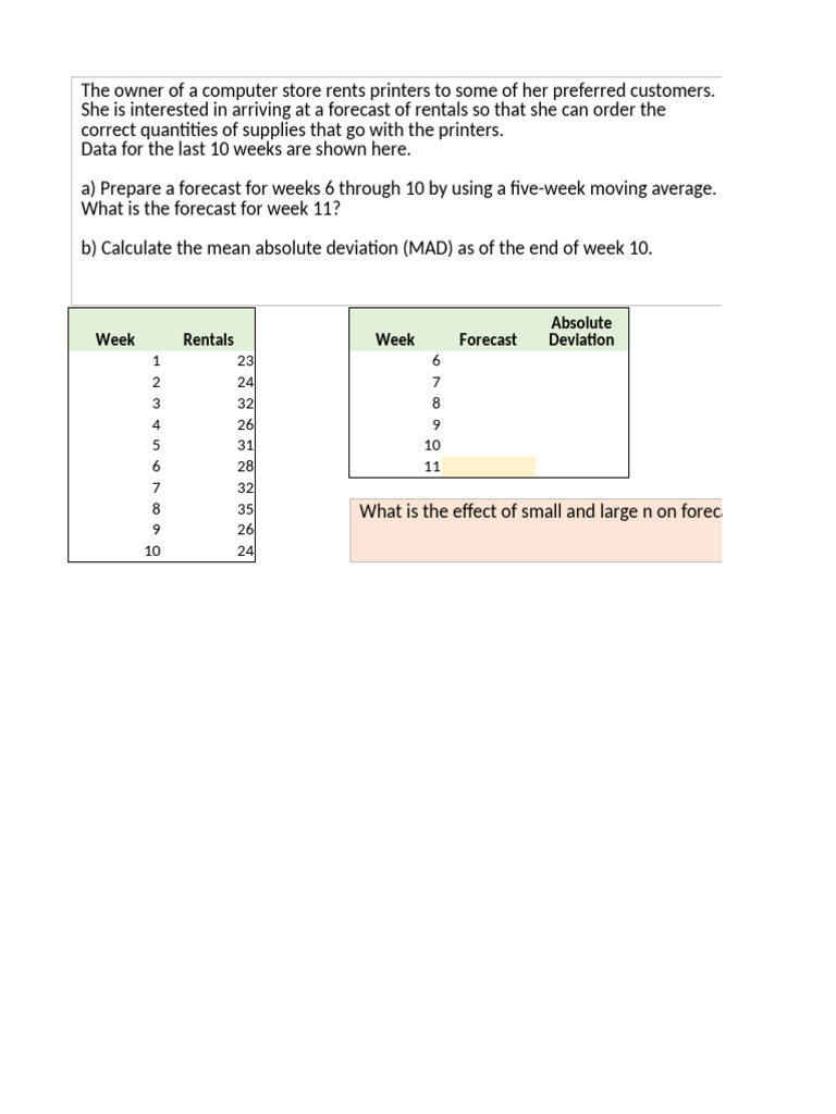 Demand Forecasting Exercises Solution Pdf Forecasting Moving