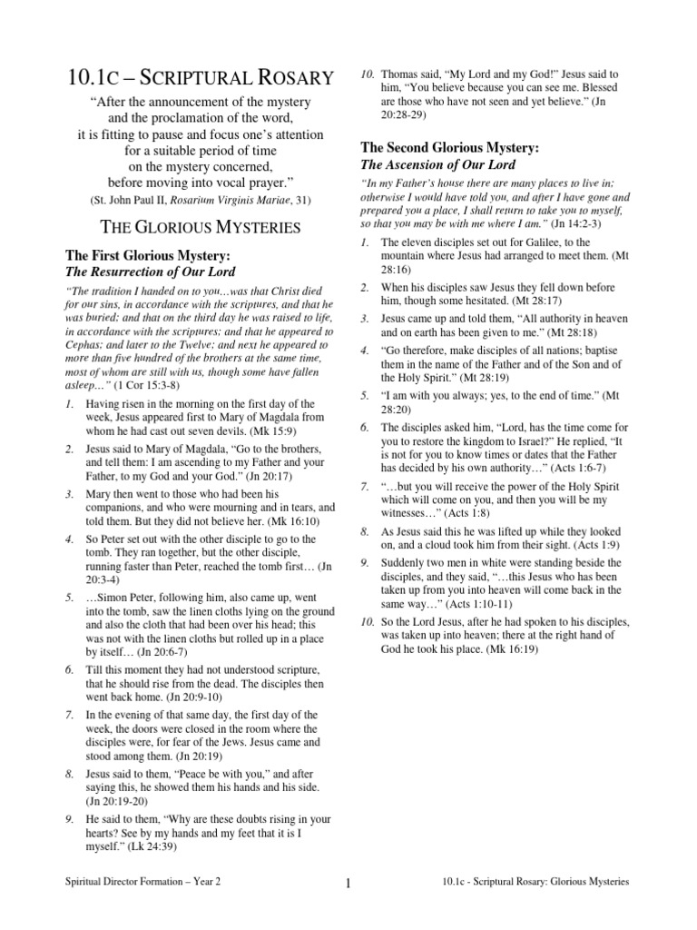 Scriptural Rosary Glorious Mysteries | PDF | Mary, Mother Of Jesus | Jesus