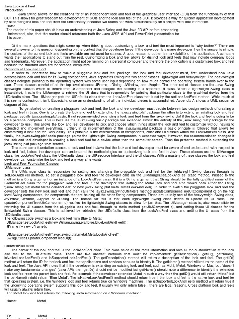 Java Look And Feel Pdf Class Computer Programming Java 1798