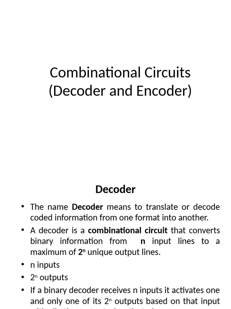 5 Combinational Circuits(Encoder n Decoder) | PDF | Electronic Design | Computer Science