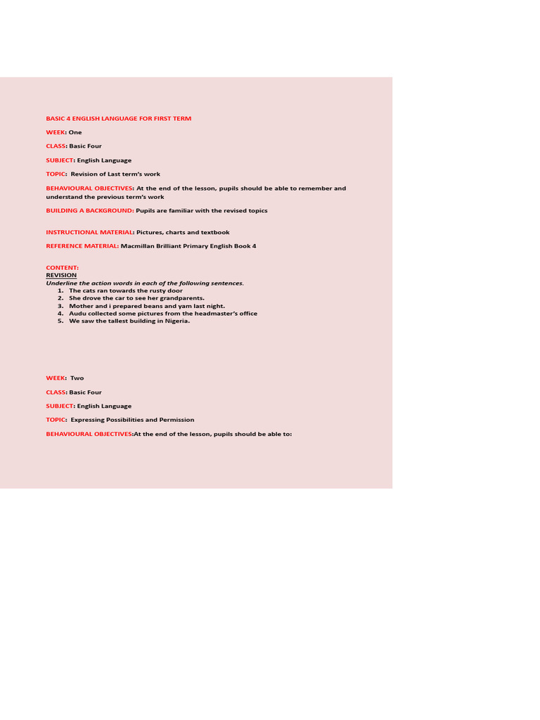 PRY 4 English Ist Term 1 | PDF | Reading Comprehension | English Language