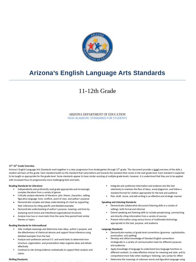 11-12th Grades ELA 2016 Final | PDF | Narrative | English Studies