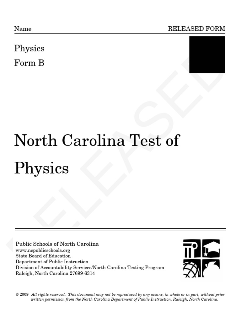 Dokumen - Tips North Carolina Test of Physics Released | PDF | Force | Mass