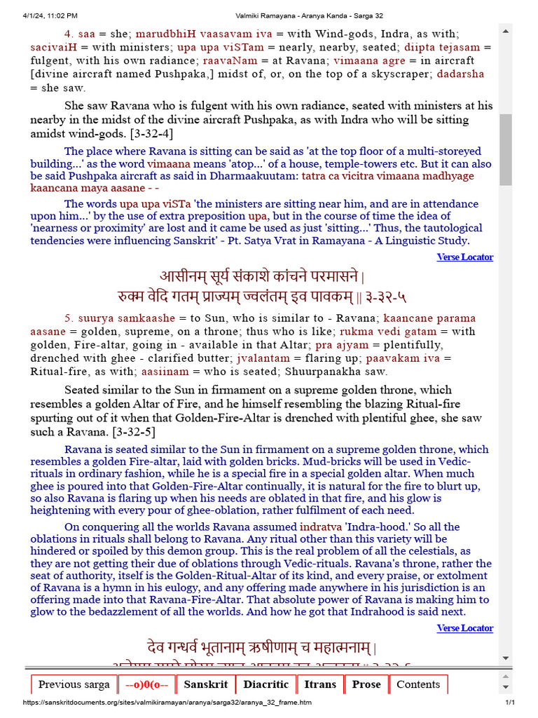 Valmiki Ramayana - Aranya Kanda - Sarga 32 | PDF | Ramayana | Hindu Mythology