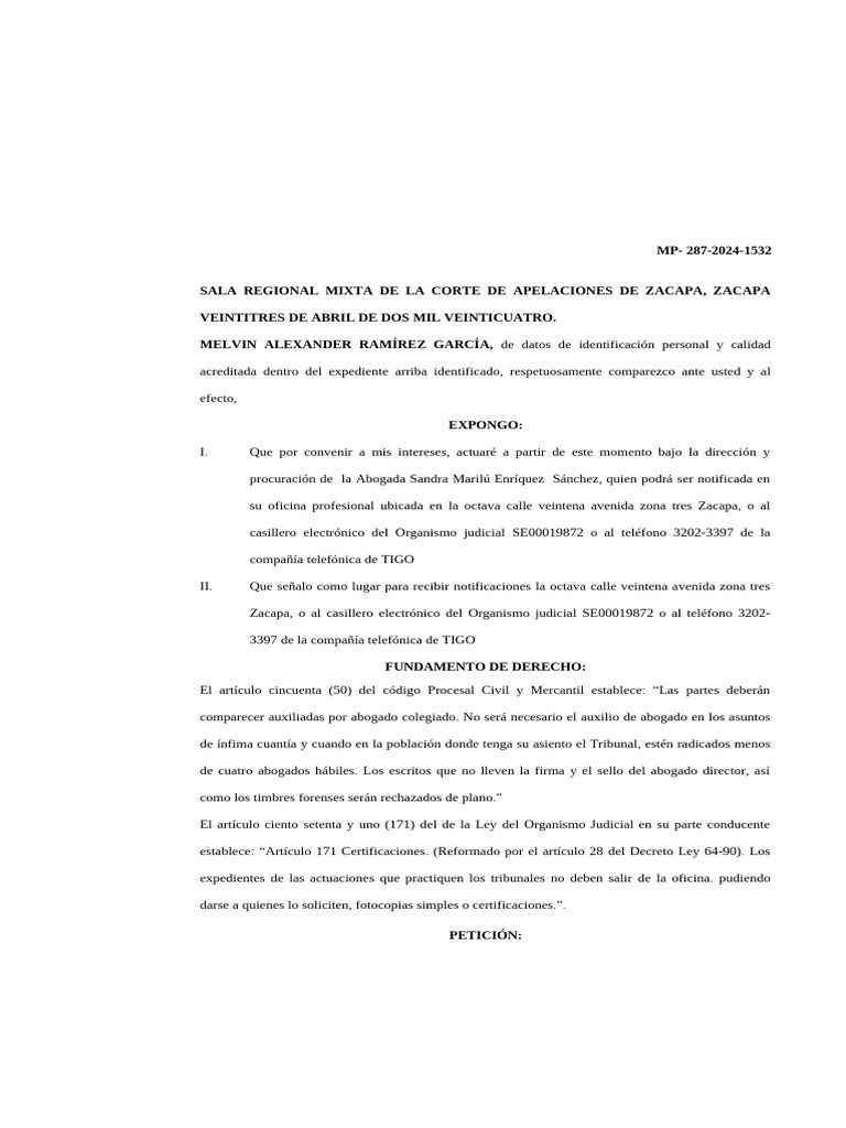 Memorial para Proponer Abogado Macz | PDF | Justicia | Crimen y violencia