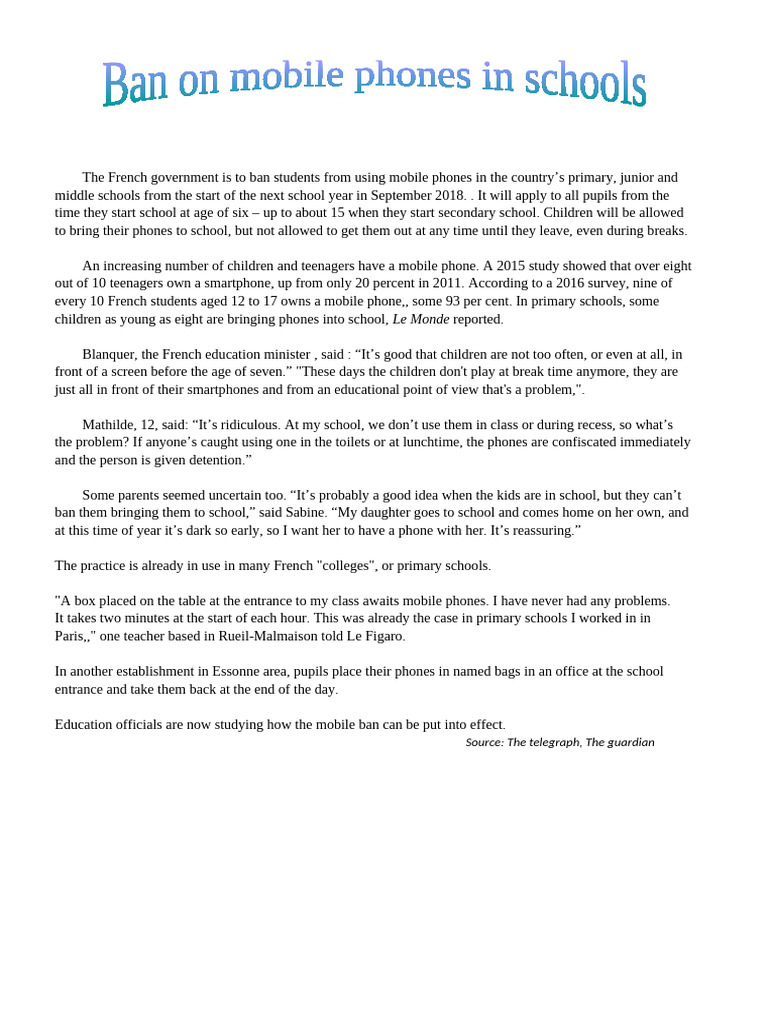 ban-on-mobile-phones-reading-comprehension-exercises_110862 | PDF