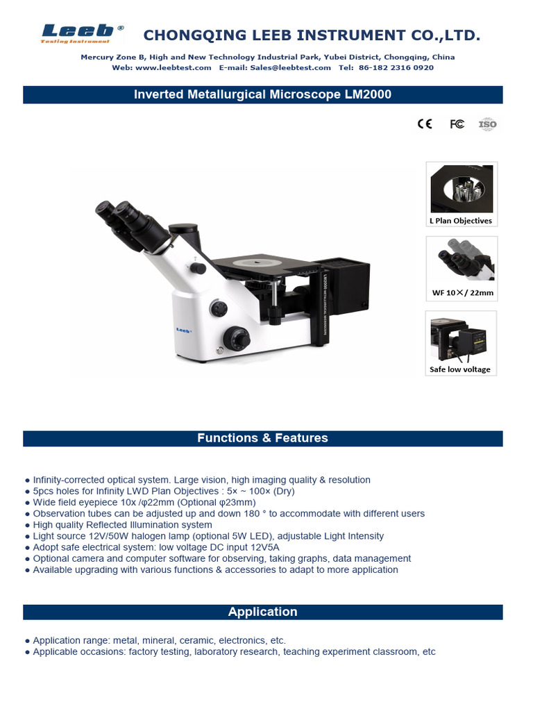 Metallurgical Microscope | PDF | Camera | Optics