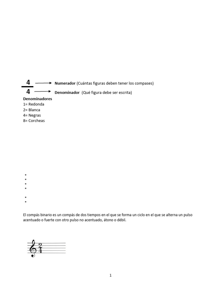 Tipos y Estructura del Compás Musical | PDF | Formas musicales ...