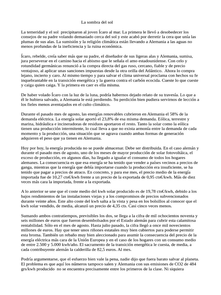 La Sombra Del Sol | PDF | Alemania | Política mundial