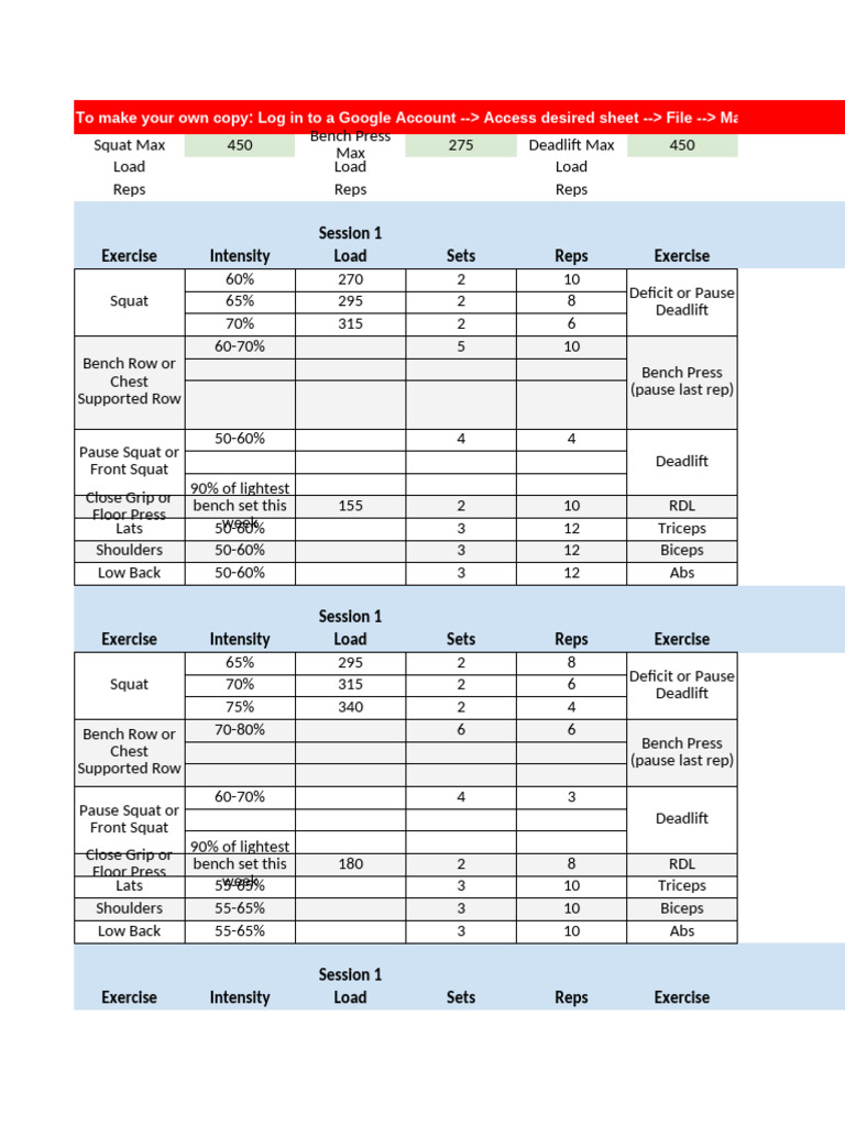 Best 12 Weeks of Powerlifting All F'kin Year (Cast Iron Strength) | PDF ...