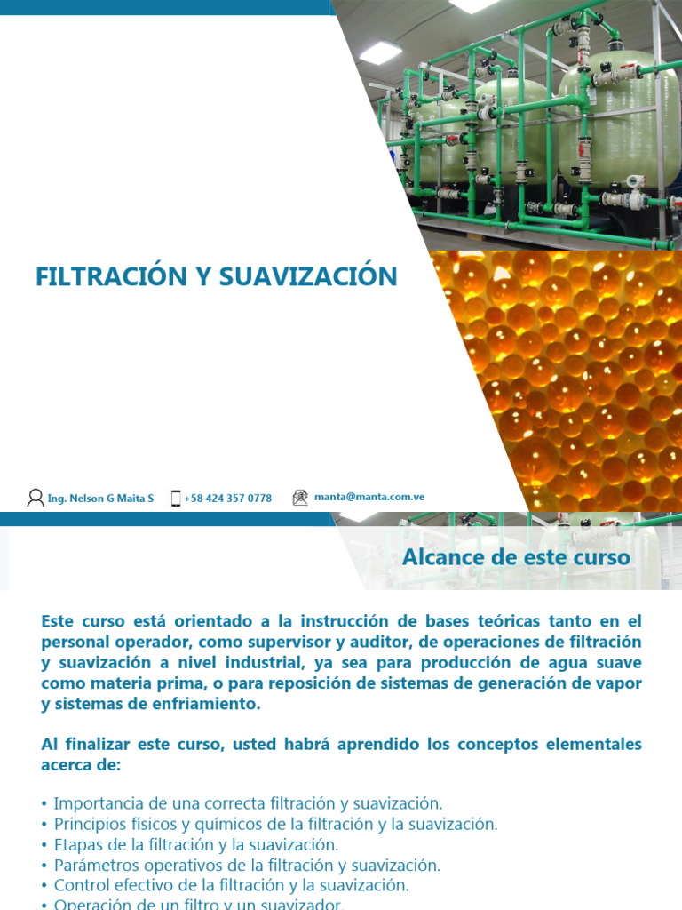 Filtración y Suavización Manta | PDF | Filtración | Agua