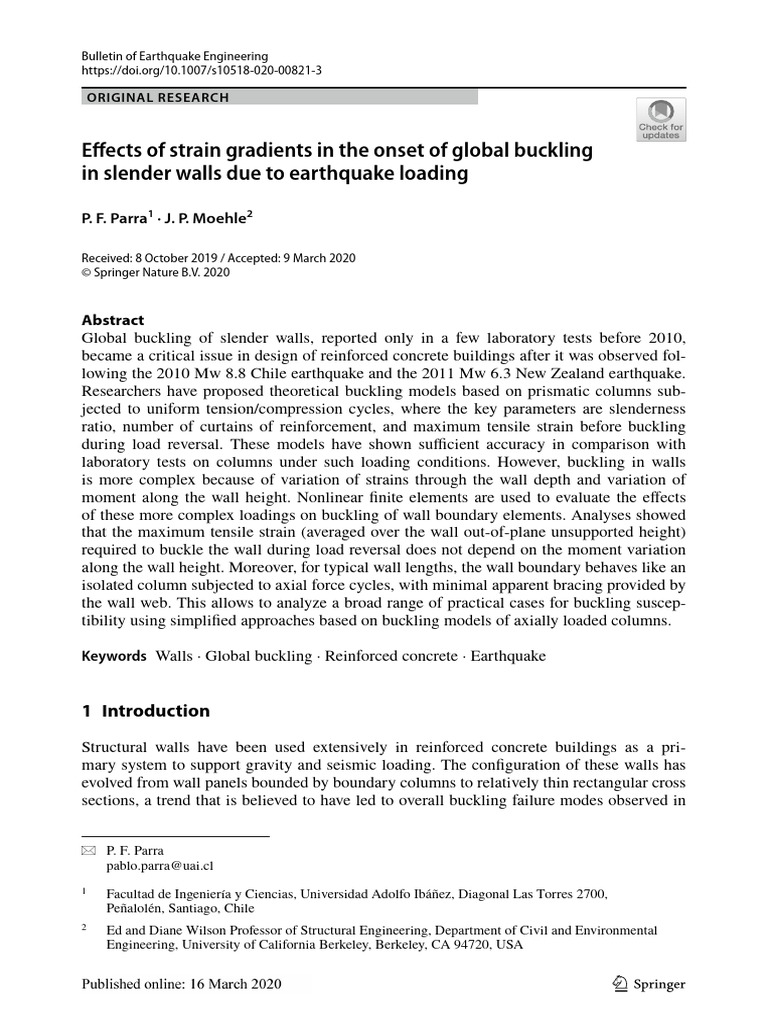 Effects of Strain Gradients in The Onset of Global Buckling | PDF | Buckling | Stress (Mechanics)