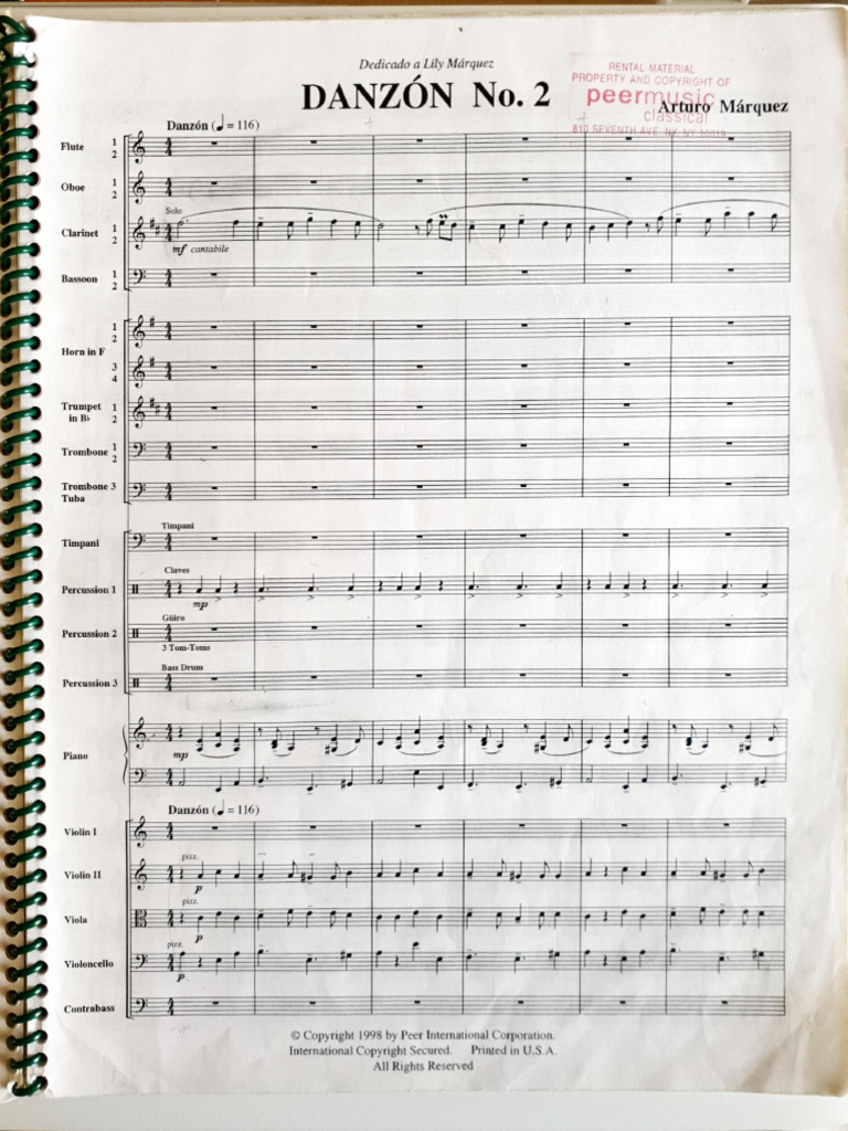 Score - Danzon | PDF