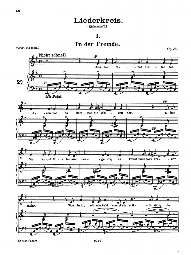 Liederkreis, Op. 39 (Low Voice) | PDF