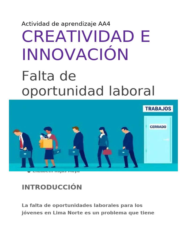 AA4 Creatividad e Innovación | PDF | Desempleo | Mercado (economía)