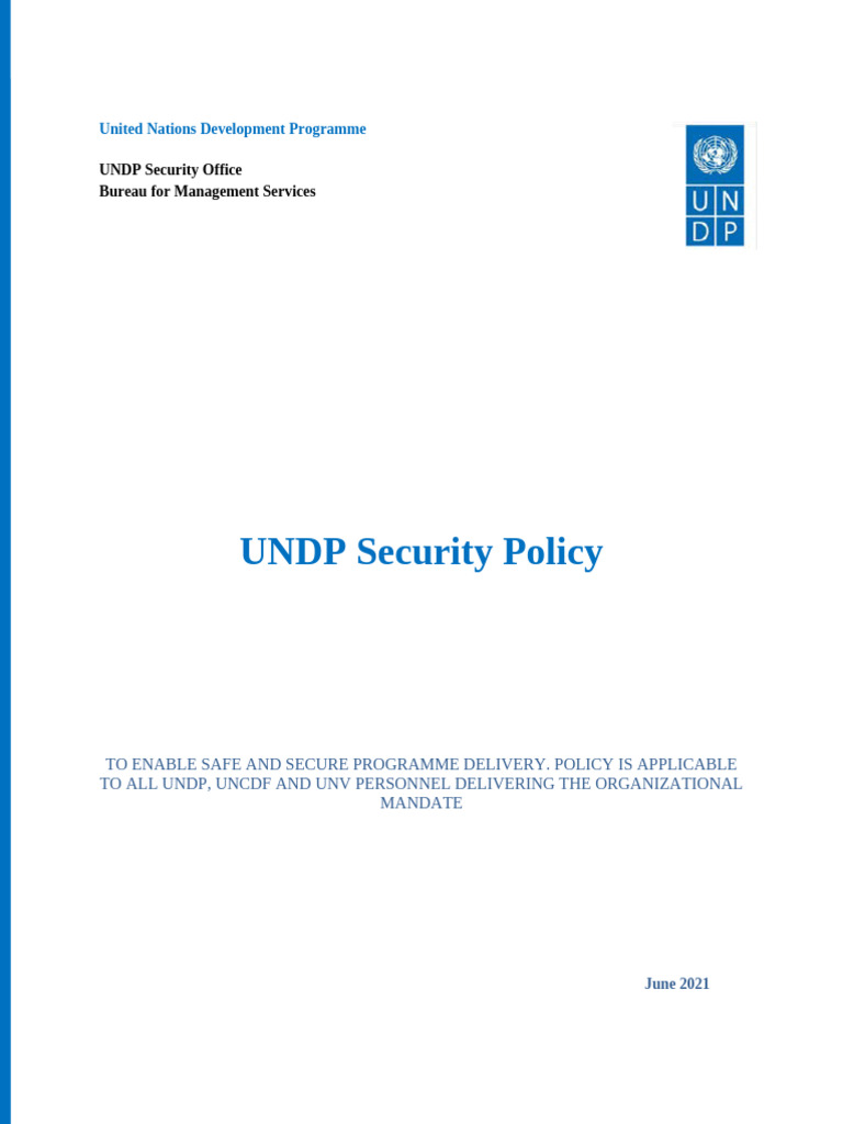 SO - Security Policy | PDF | United Nations Development Programme ...