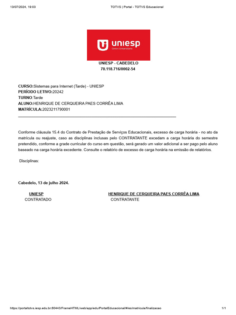 TOTVS - Portal - TOTVS Educacional | PDF