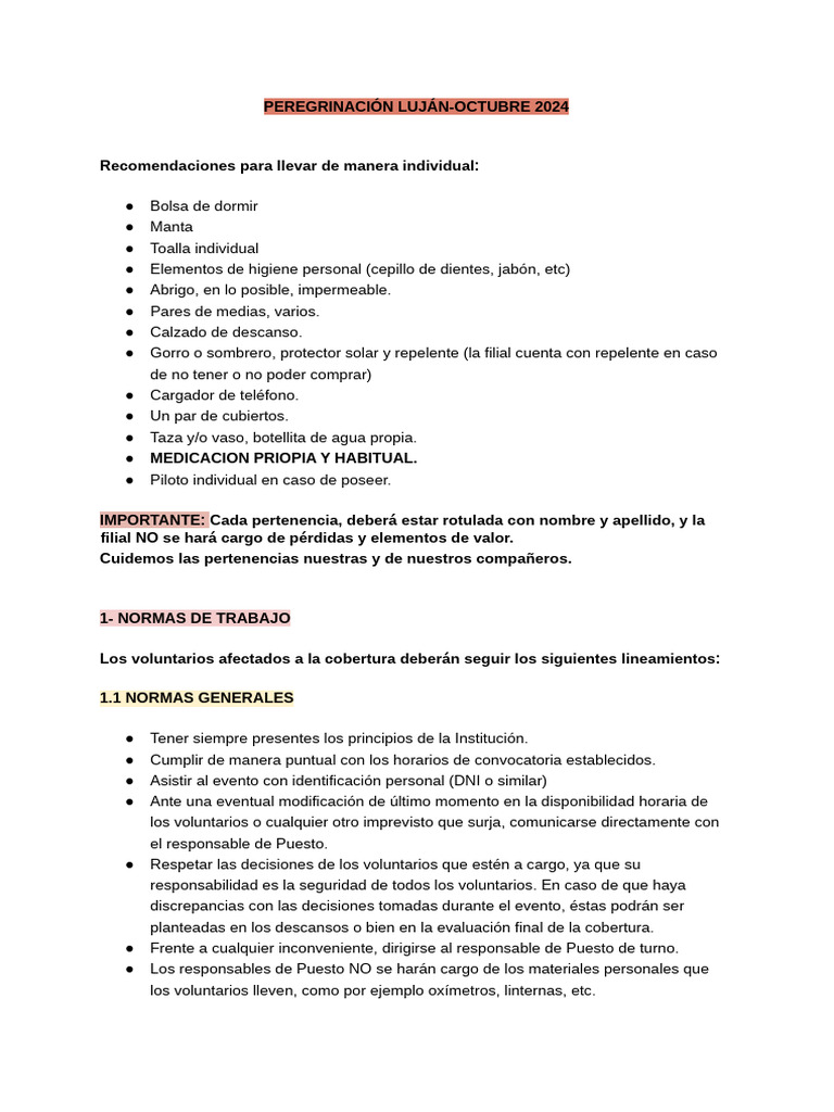 INFO IMPORTANTE-LUJAN 2024 | PDF