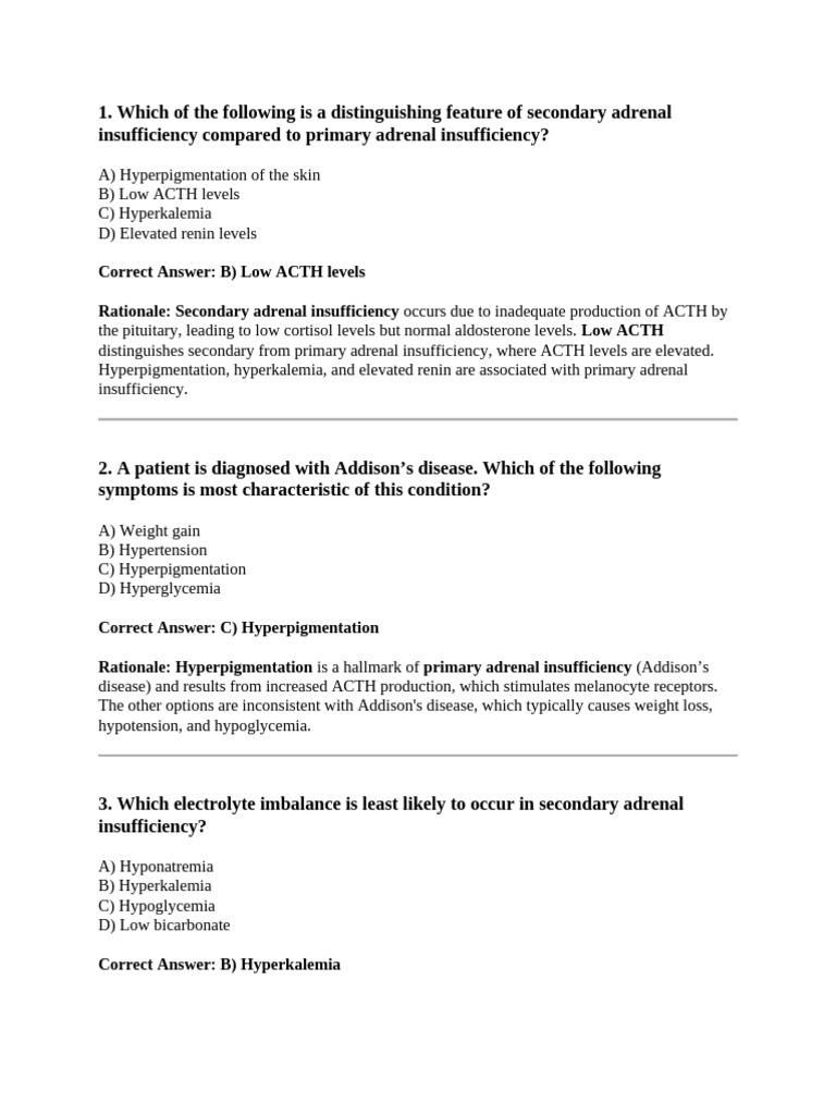 practice questions set 2 | PDF | Adrenal Gland | Endocrine System practice questions set 2 | PDF | Adrenal Gland | Endocrine System