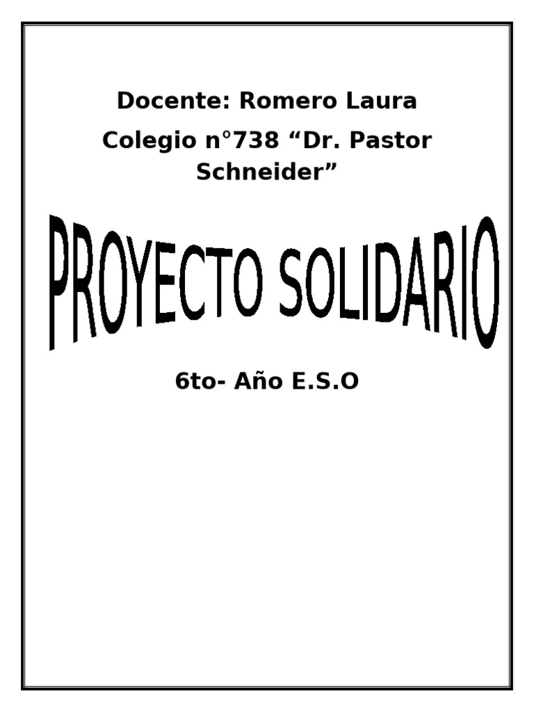 Proyecto Solidario | PDF | Evaluación | Sevicio de aprendizaje