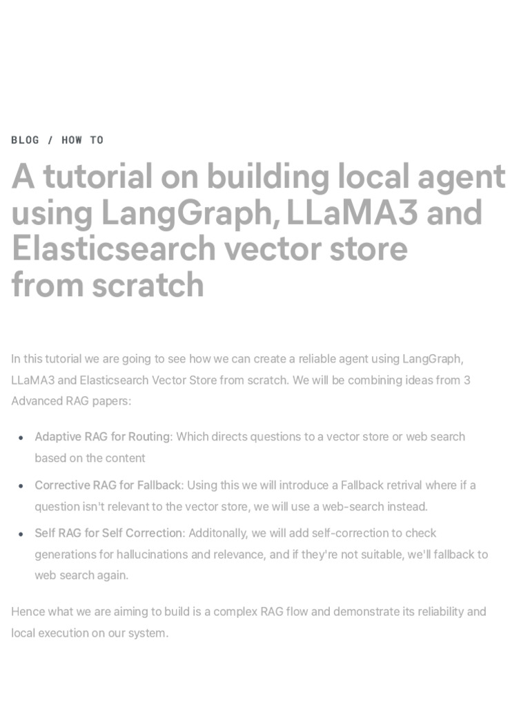 Llama3 Langgraph And Elasticsearch Build A Local Agent For Vector Search Search Labs Pdf