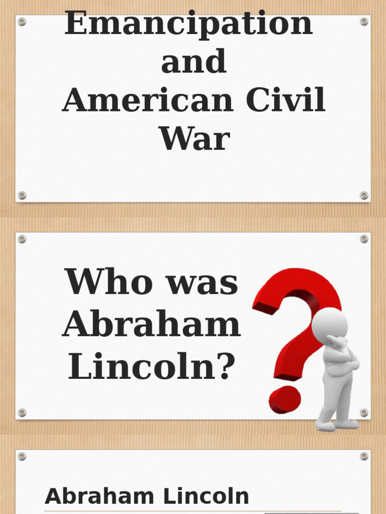 Emancipation and American Civil War | PDF | Abolitionism | Emancipation ...