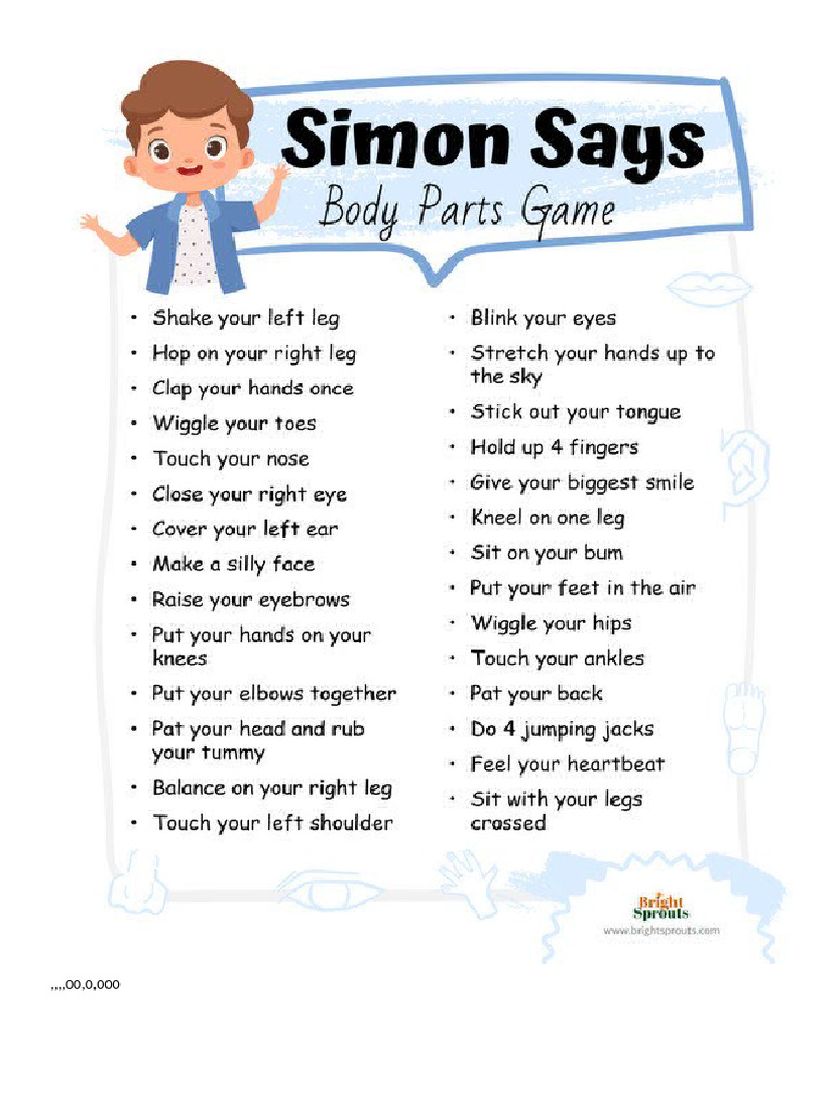 Simon Says Body Parts | PDF