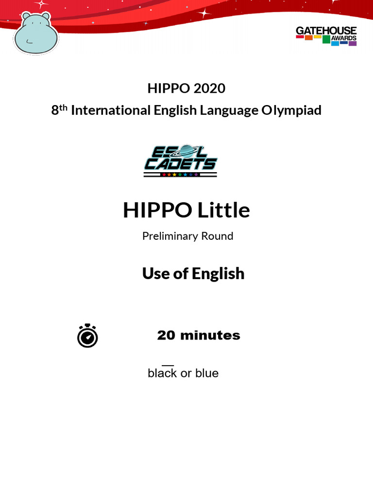 HIPPO 2020 English Olympiad Test | PDF