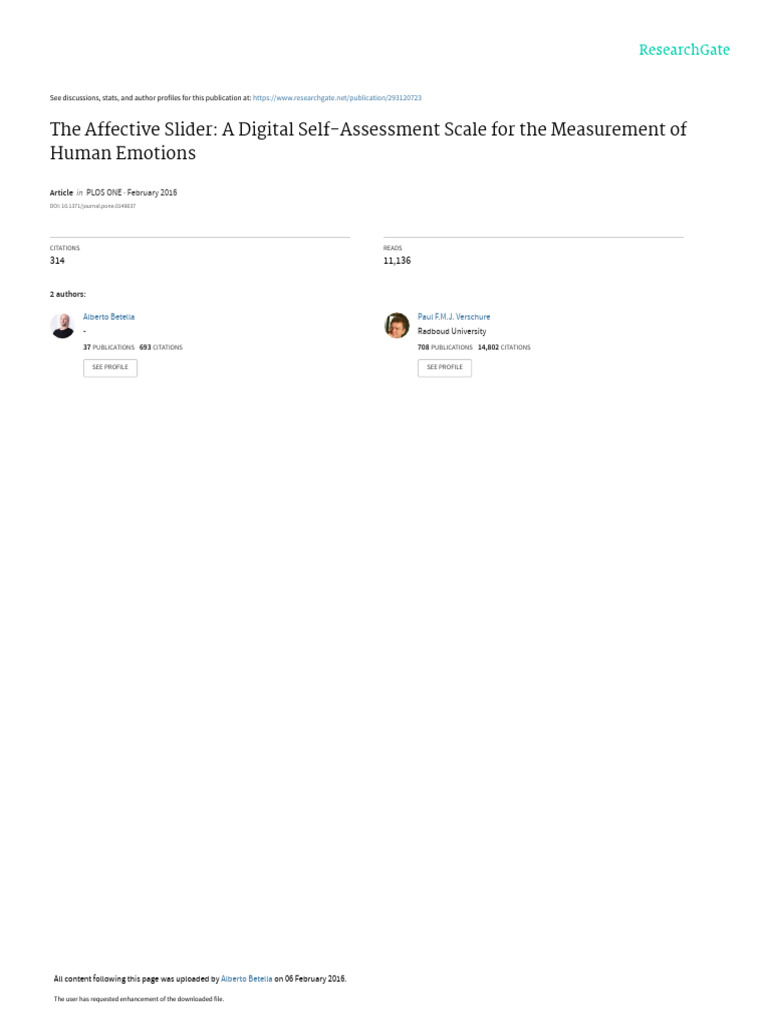 The Affective Slider A Digital Self Assessment Scale For The ...