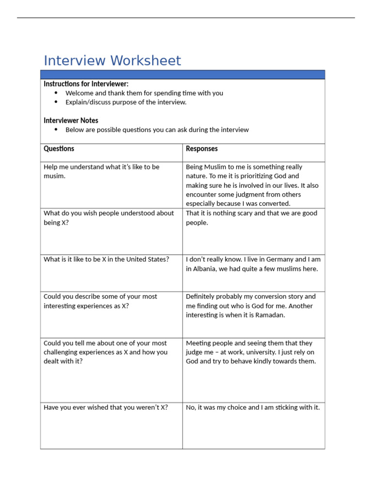 bus321_Document_interview.docx | PDF | Faith | Religious Belief And ...