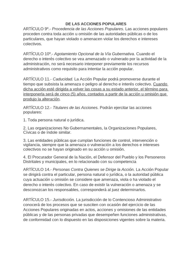 Ley 472 de 1998 | PDF | Demanda judicial | Juez