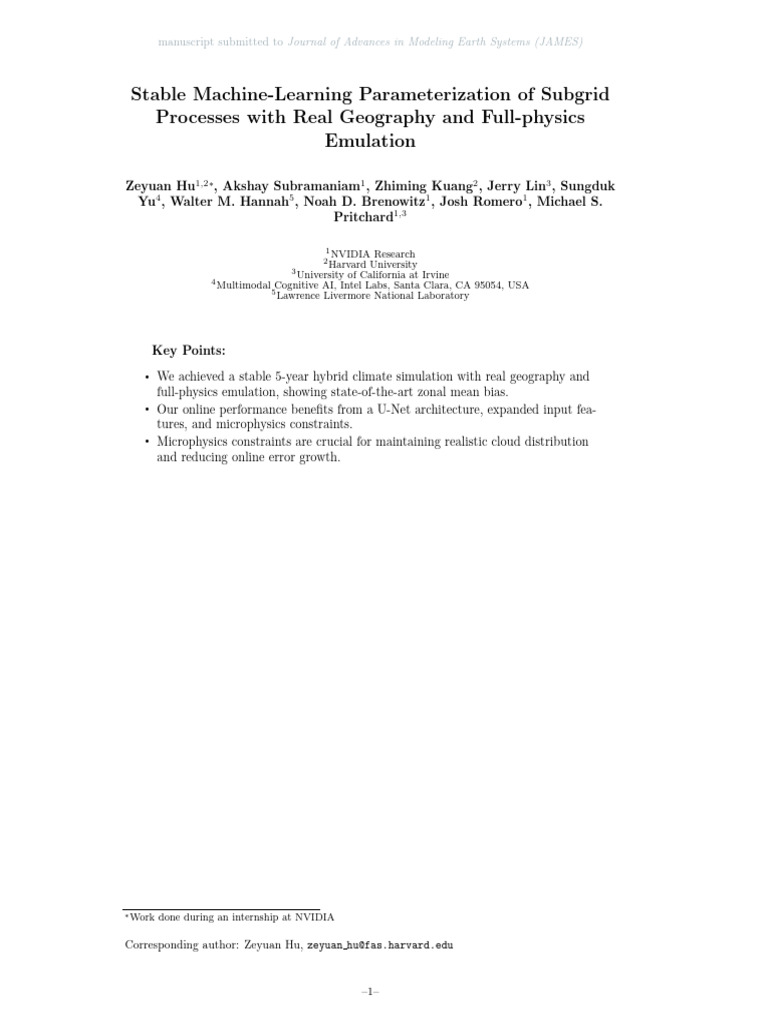 Stable Machine-Learning Parameterization of Subgrid Processes With Real Geography and Full ...