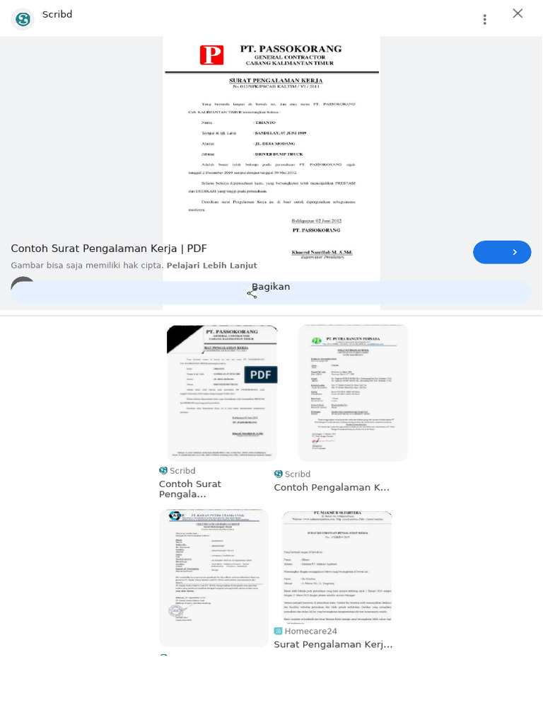 Surat Pengalaman KRJ | PDF