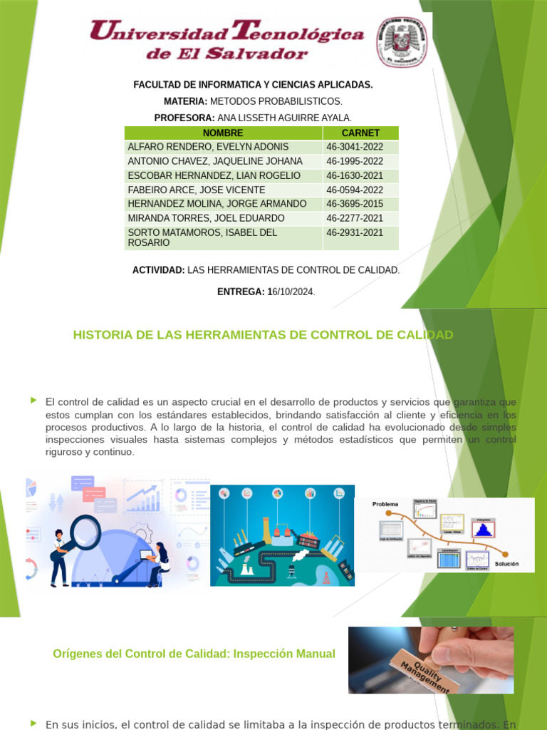 Historia de Las Herramientas de Control de Calidad 2024 | PDF | Histograma | Estadísticas