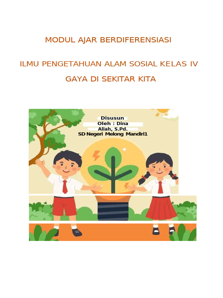 Modul Ajar Berdiferensiasi Ipas Kelas 4 Materi Gaya Di Sekitar Kita | PDF