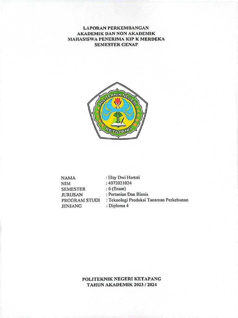 Elsy Dwi Hartati - 4072021024 - Laporan KIP K | PDF